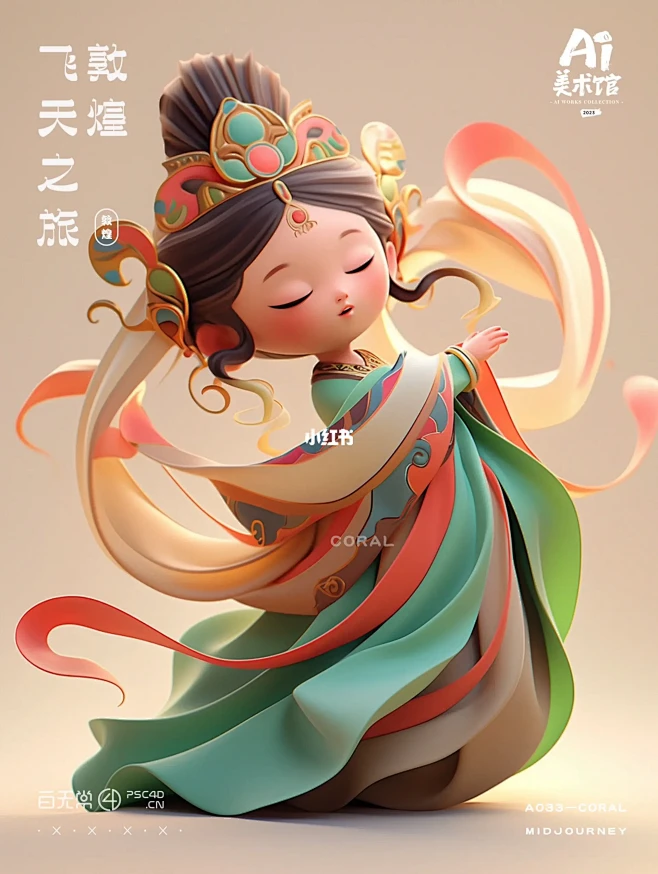 AIGC｜敦煌飞天IP设计｜国风文创设计-花瓣网