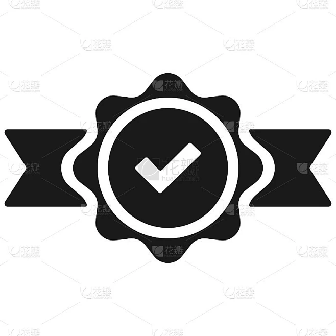 Best quality ribbon badge flat vector icon素材-花瓣网