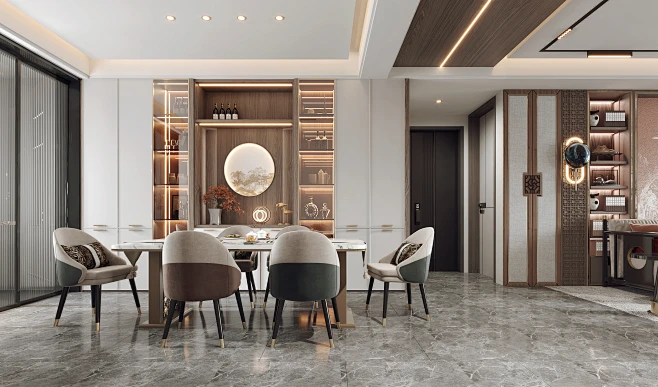 新中式客餐厅-室内设计-拓者设计吧-花瓣网