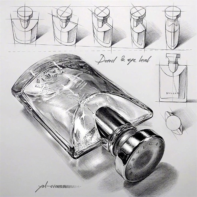 结构分析！9 个透明材质的静物素描