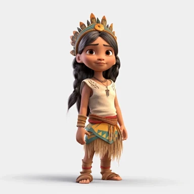 Vol.02-4K-Mayan Little Cute Girl-Native American Character-Full Body ...