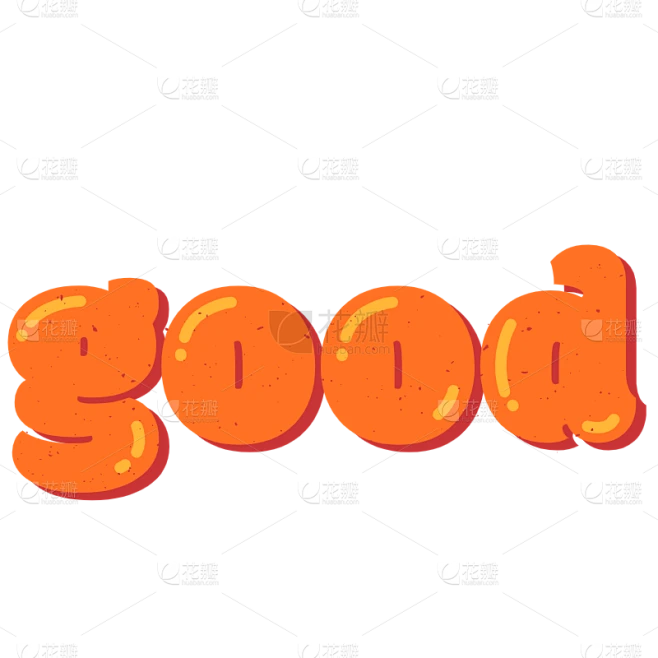 Retro Colorful Text Sticker素材-花瓣网