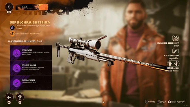 Deathloop视频游戏界面的武器截图。-花瓣网