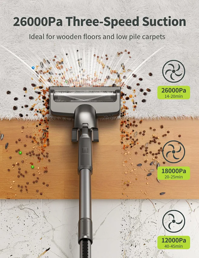 Kalado Battery Vacuum Cleaner 27000 Pa Lightweight Cordless Vacuum