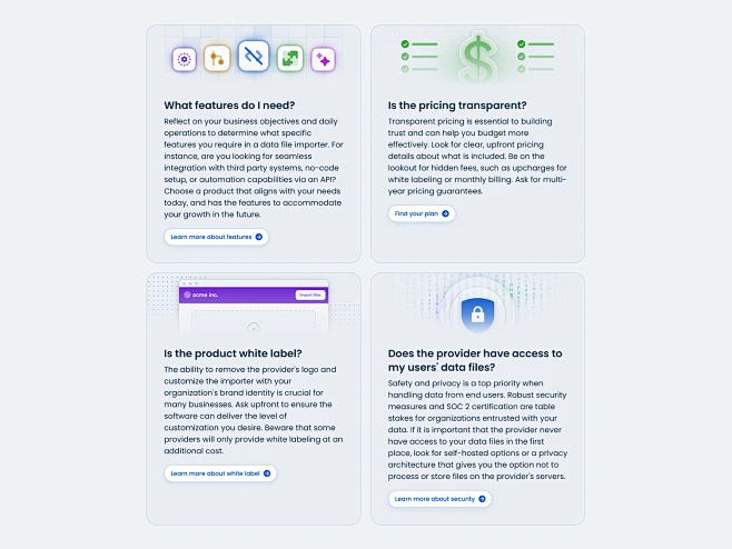 Feature cards for comparison page by Josep Rosello for Jane & Rosello ...