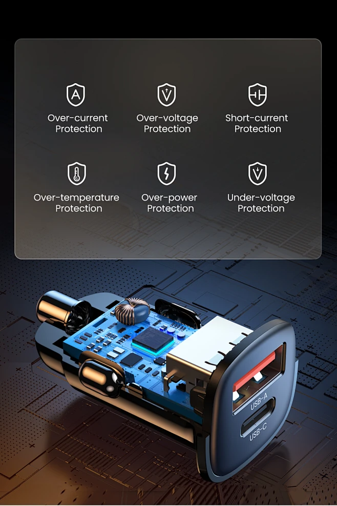 Ugreen-cargador USB para coche, dispositivo de carga rápida de 30W, 4,0, QC4.0, QC3.0, PD, tipo ...