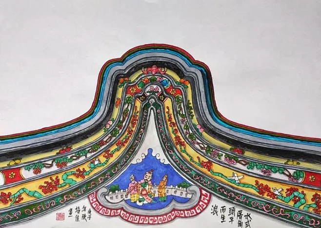 潮汕厝角头|纯艺术|绘画|朝画 原创作品 ()