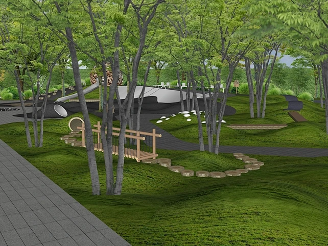 现代儿童活动场地 高差地形 认知园-花瓣网