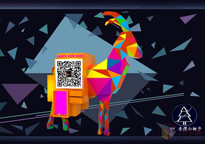 【建模技巧】用3D软件打造Low poly风格 3D打印模型——羊年艺术品-花瓣网