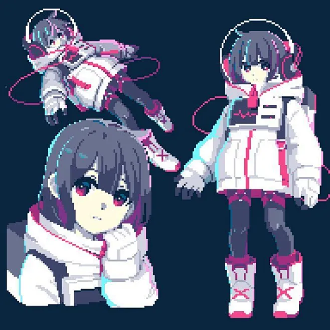 Panicpop Pixel Art, Pc 98 Anime, Pixel Art Hair, Pixel Sci Fi, Pixel ...