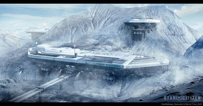 space port exterior-花瓣网