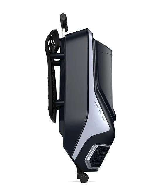 This may contain: an image of a computer tower with wheels on the front ...