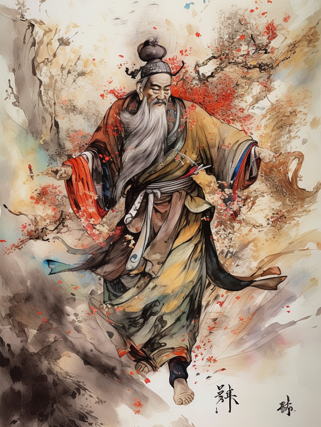 Super realistic, ink painting, Oriental Chinese mythological color ...
