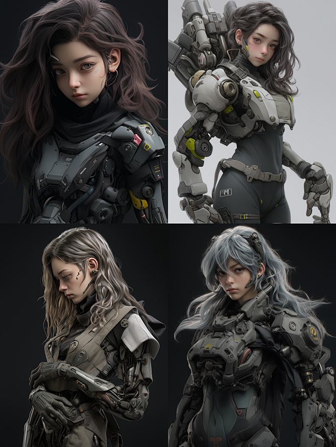 Young_girl_Cyborg_Repair_your_own_robotic_arm_Zbrush_style_875152b2 ...