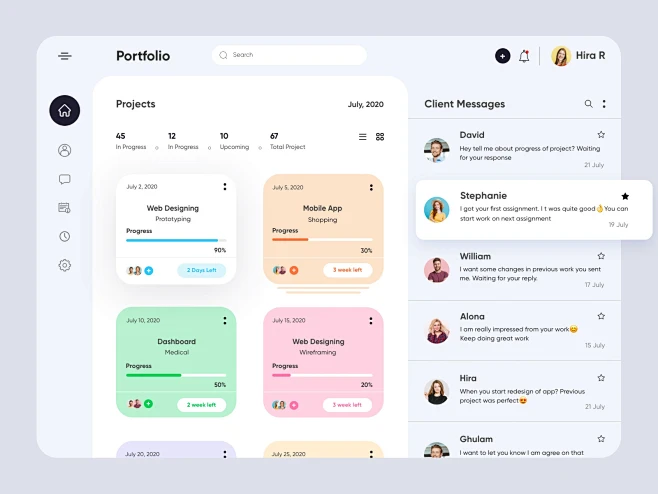 Project Management Dashboard-UX/UI Design dashboard design prototyping ...