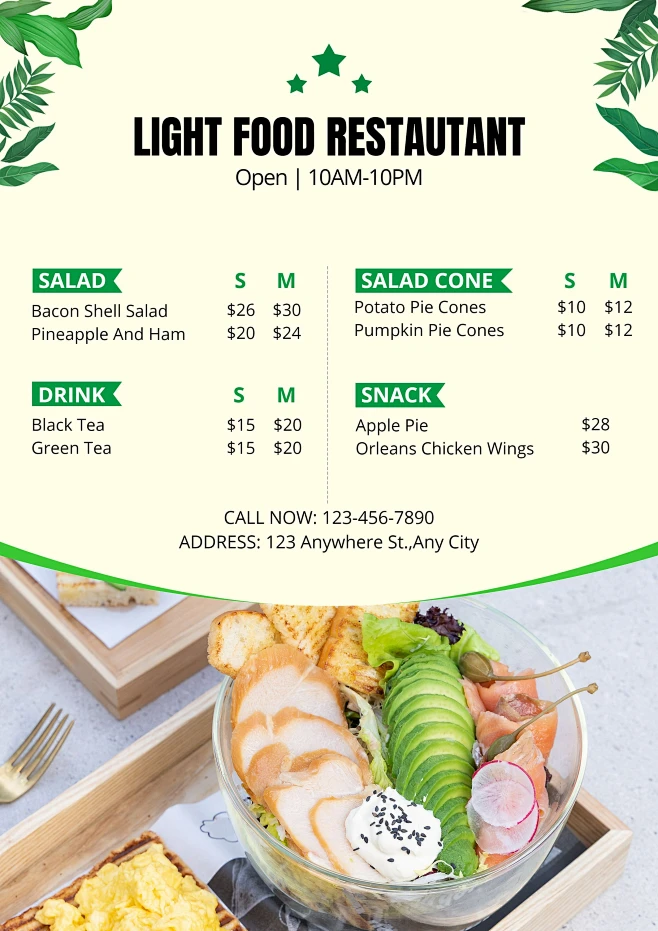 Healthy Light Food Restaurant Dinning Salad Bar Menu素材-花瓣网