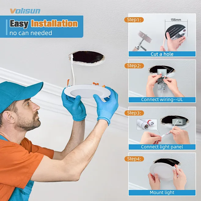 VOLISUN 24 Pack 6 inch Recessed Lighting, 5CCT Ultra-Thin LED Recessed ...