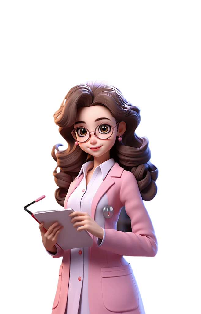 crui321_the_cartoon_doctors_with_glasses_and_pink_outfit_holdin_a4ba95-花瓣网