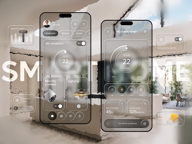 Smart Home App - Liquid Glass by Angel Villanueva for Orizon: UI/UX ...