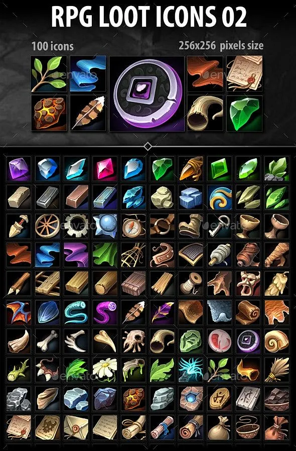 RPG Loot Icons 02-花瓣网