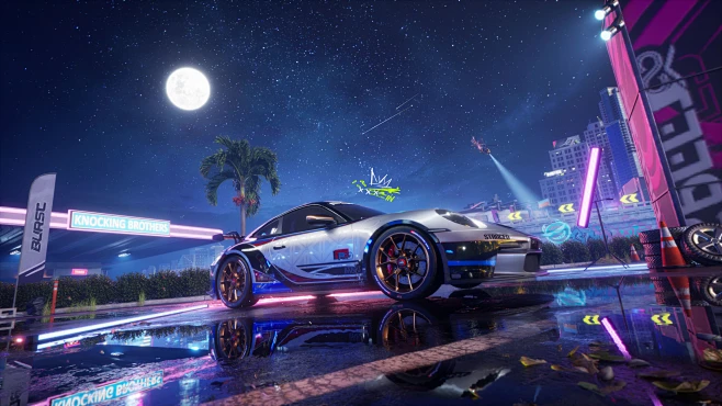 sports car Cars 3D Render race speed fast UE5 Need For Speed Games-花瓣网