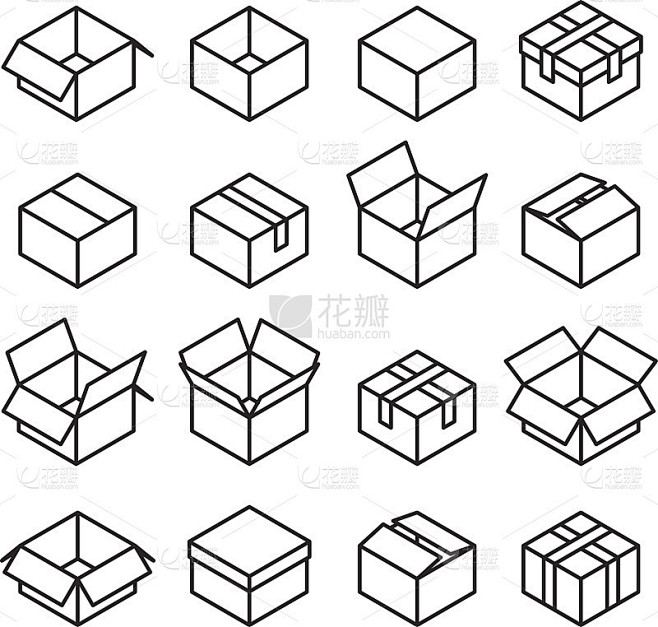 简单的3D盒子标志。