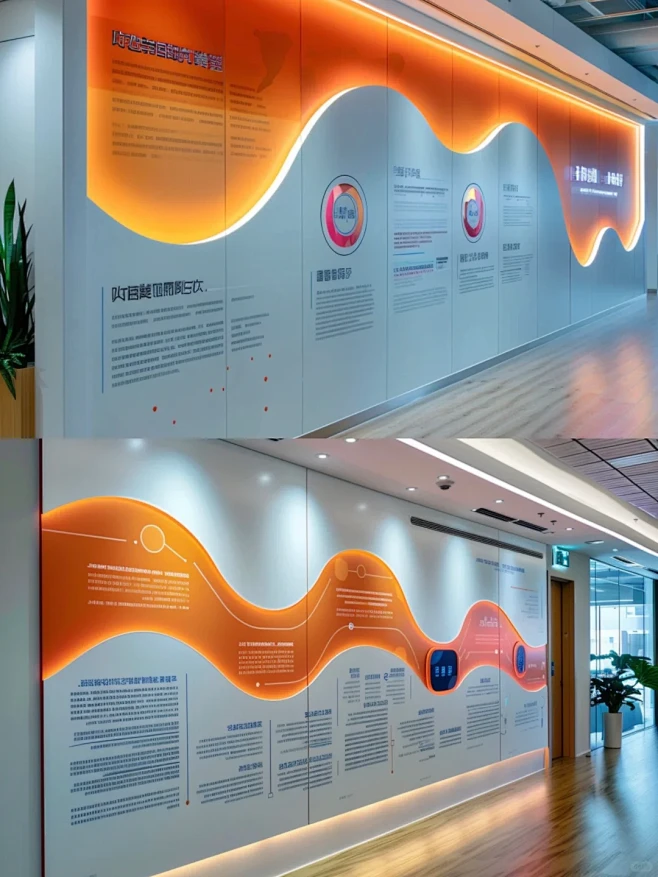 点亮创意｜橘白相间的企业文化墙 - 小红书-花瓣网