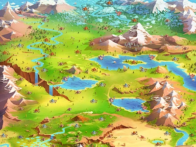 Game map isometric art environment mobile games game map design concept ...