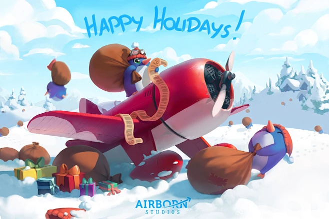 Happy holidays from Airborn Studios!-花瓣网