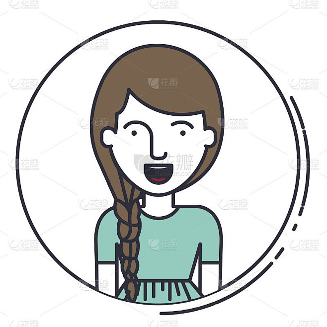 年轻女子化身孤立图标