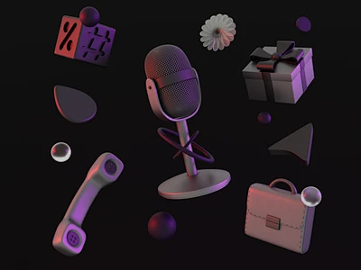 Iconly 3D (Part 2) 3dicon icon design percent hashtag job pointer call ...
