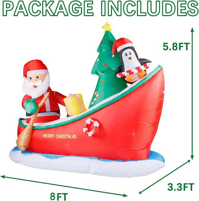 Amazon.com: Nervrue 8FT Christmas Inflatable Outdoor Decoration ...