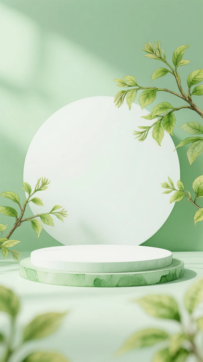 展台，场景，电商背景，节气与美食，春，谷雨，香椿，竖版，zxs (1)-花瓣网