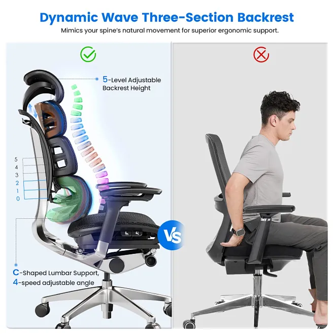 Amazon.com: OdinErgo Ergonomic Office Chair with WireControl™ Mechanism ...