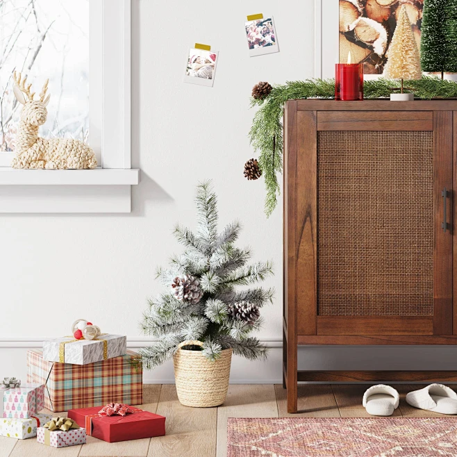 Lightly Flocked Tree in Basket - Threshold&8482 : Read reviews and buy ...