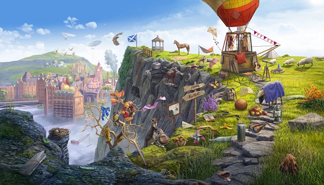 Hidden object game scene-花瓣网