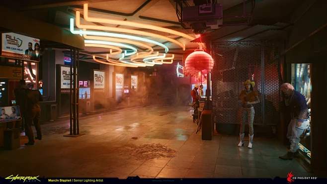 Cyberpunk 2077 JIgJig Street Lighting, Marcin Stępień : Night City's ...