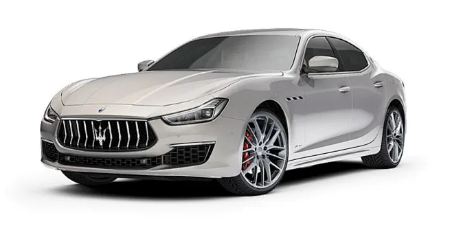 Maserati Ghibli grey front and side view-花瓣网