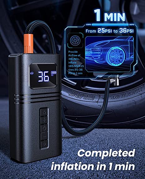 Amazon.com: RYSEAB Tire Inflator Portable Air Compressor for Car Tire ...