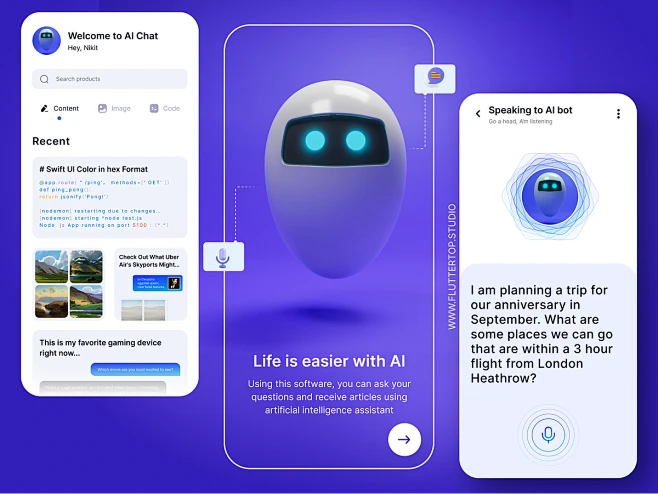 AI, Chat App, Design, UX, UI, Conversational Interface, NLP, Machine Learning, Virtual Assistant ...