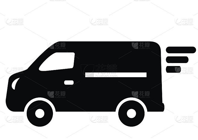 Black van, vector icon