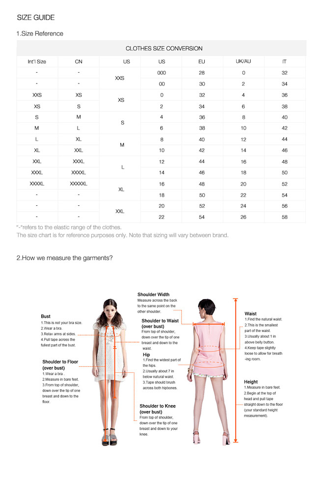 详情页 的Size-Guide图片设计