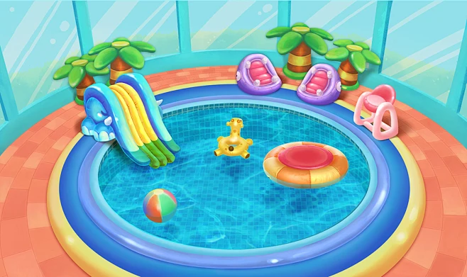 [Game] Dr. Panda Swimming Pool-花瓣网