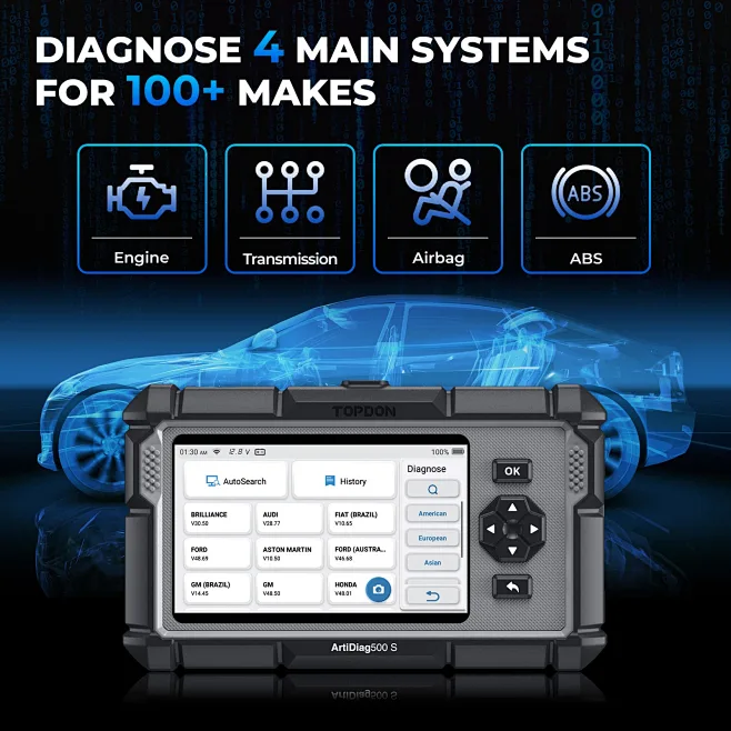 Amazon.com: OBD2 Scanner TOPDON AD500S Car Scan Tool, Diagnostic ...