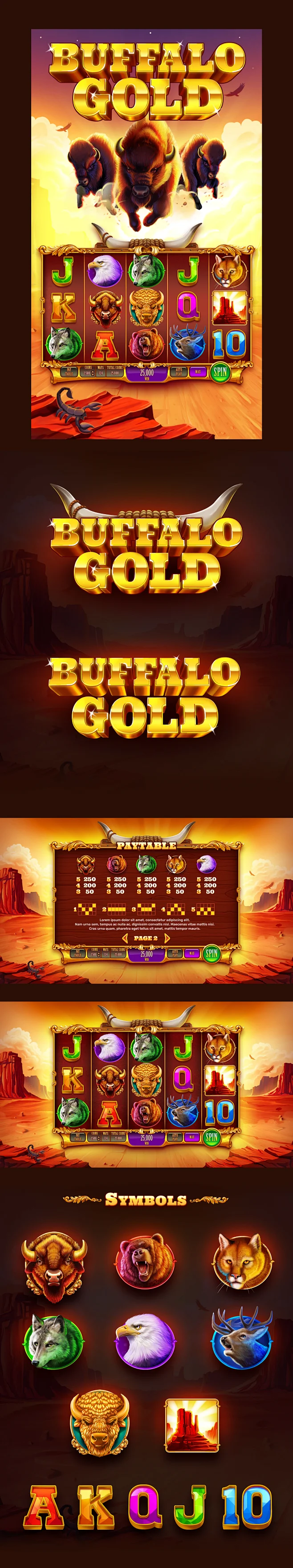Buffalo Slot Game : Wild west inspired Casino Slot Game done with love ...