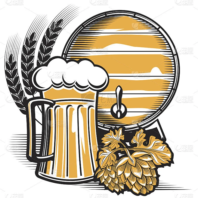 啤酒素材-花瓣网