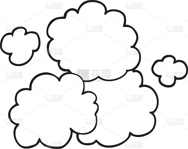 黑白卡通烟雾云
