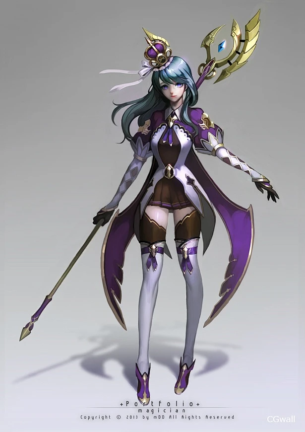 韩风精致游戏原画 - Q版皇冠法师美女_CGwall游戏原画网站-花瓣网