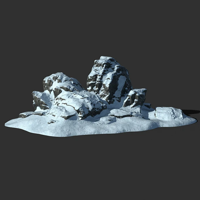 Low poly Zone of Snow Rock Pack A 2020-花瓣网