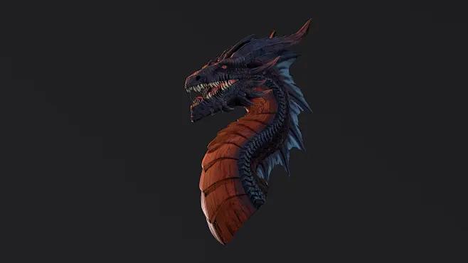 Bust of a dragon-花瓣网